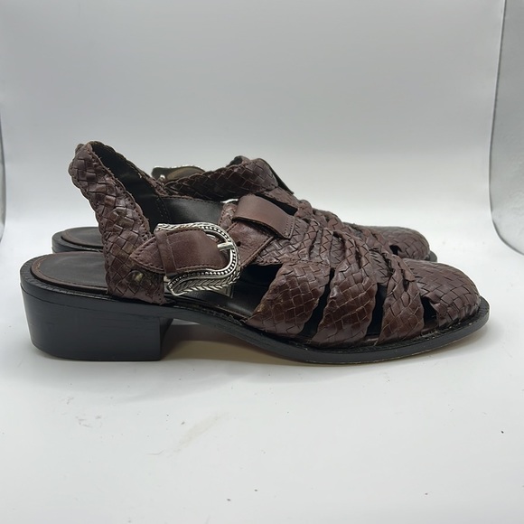 Brighton | Shoes | Brighton Sandals Block Heels Shoes Brown Braided ...